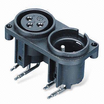 3 Poles Female and Male XLR Connector with Horizontal PCB Mount, - Buy ...