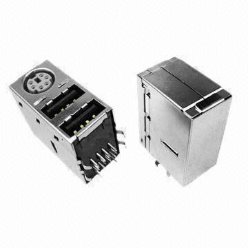 Mini Din 6-pos and USB Connector with 1A Contact Current Rating, USB ...