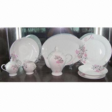 Buy Wholesale China 47 Pieces Ceramic Dinner Set With Decal, Made Of ...