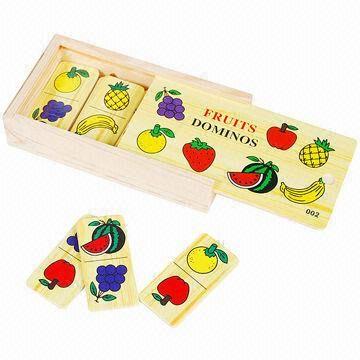 Compre Juego De Madera Del Dominó/del Dominó De La Fruta Fijado/bloque ...