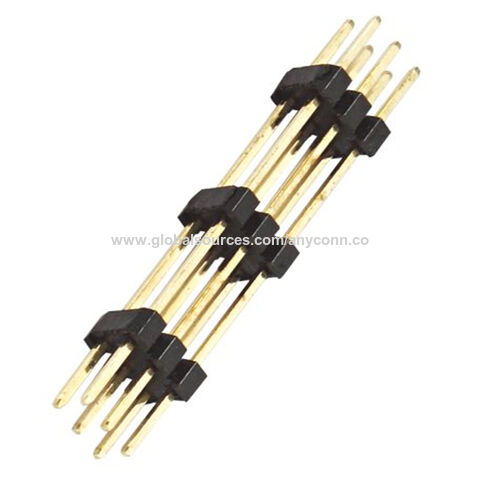 Pin Headers, 2.54,H2.5, Double Insulators, Single Row, Gold Flash ...