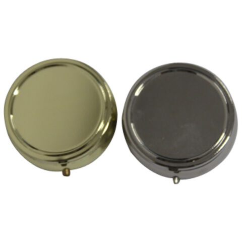 Metal Alloy And Abs Plastic Pill Box Organizers Case With 3 Dividers ...