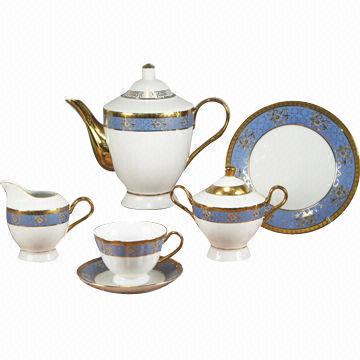 Buy Wholesale China 24-piece Tea Set With Half Gold Design, Made Of Ab ...