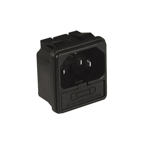 Panel mount AC socket without fuse terminal 4.8mm, RoHS Directive ...