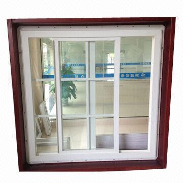 Pvc Sliding Glass Window With Grill Brown And White, Simple And Easy ...
