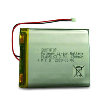 Rechargeable Lithium Polymer Battery Pack with 1,300mAh Capacity, RoHS ...
