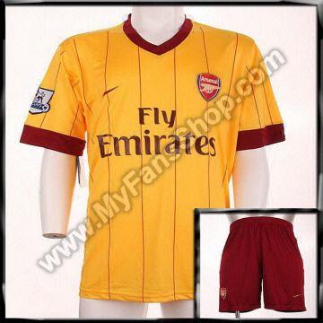 Buy Wholesale China 2010-11 Arsenal Away Yellow Soccer Kit & 2010-11 ...