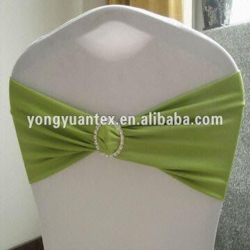 Buy Wholesale China Wedding Olive Green Spandex Chair Band With Diamond ...