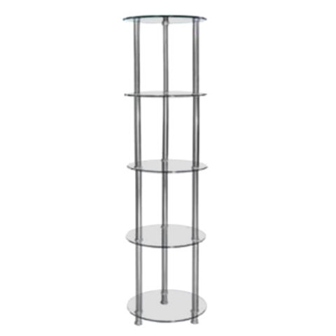 China5-tier Shelf Modern Glass Corner Table on Global Sources