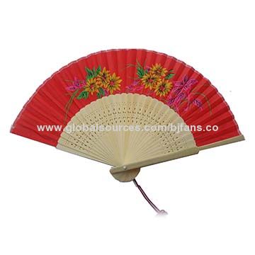Buy Wholesale China Hand Fan With Print, Made Of Silk And Bamboo ...