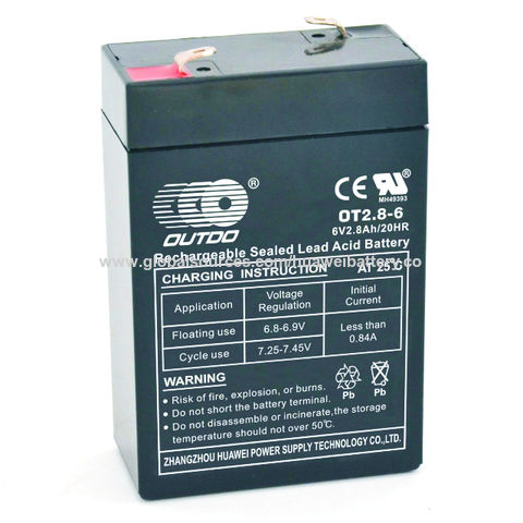 Buy Wholesale China Outdo 6v2.8ah Rechargeable Sealed Lead Acid Battery ...