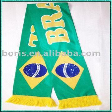 Buy Wholesale China 100% Polyester Tricot Fabric Fans Scarf & 100% ...