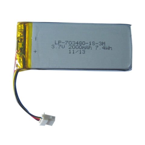 Buy Wholesale China Li-polymer Battery Pack, 3.7v/2000mah Cell 703480 ...