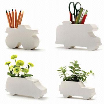 Car and truck shape ceramic plant pot, flower pot or can be used as pen ...