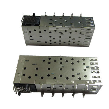 SFP Cage Connector, 2 x 1 with Inner and Outer Light Pipes, Press Fit ...