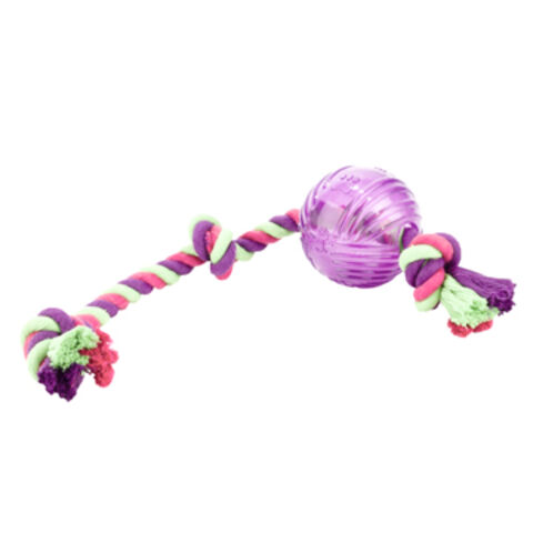 3-knot Rope Dog Toy With Tpr Ball, Great For Interactive Or Solo Play ...
