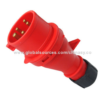 Industrial socket and plug, IP44, IP67, 16A-4H/100-130V, 2P+E, splash ...