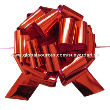 Buy Wholesale China Pp Ribbon Pull Bow, Made Of Metallic Red Ribbon ...
