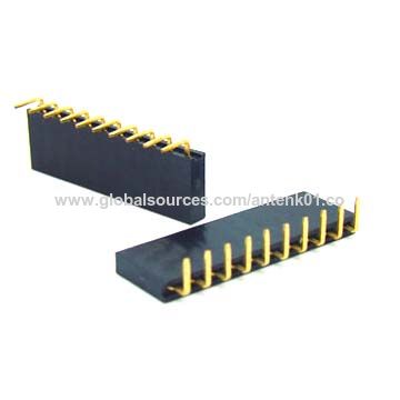 China 2.54mm Female Headers, Right Angle Type, Single Row, Plastic ...