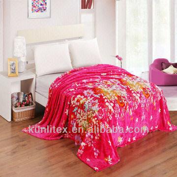 Buy Wholesale China 100% Polyester Bed Throw Blanket & 100% Polyester ...
