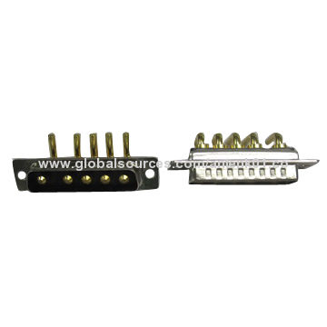 5W 5 Male Right Angle, DIP Type, High-power D-sub Connectors, 300V ...