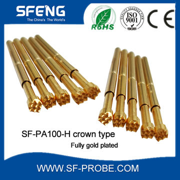 100mil spring probe pins manufacture- gold plated crown tip for PCB ...