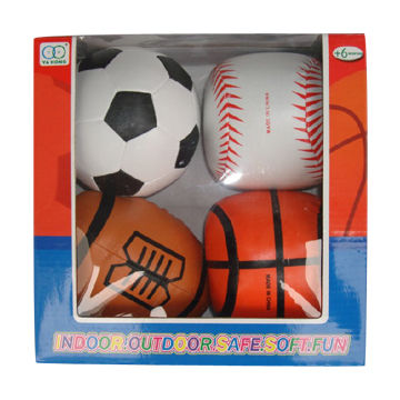 Buy Wholesale China 4-inch Pvc Stuffed Ball Set With Soccer, Baseball ...