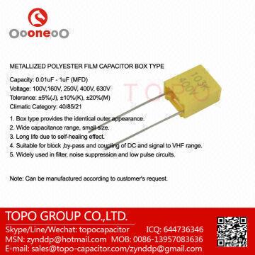 Buy Wholesale China Metallized Polyester Film Capacitor With Yellow Box ...