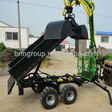 4wd Atv Log Trailer with Crane and Grapple Bucket Bm11018-5 | Global ...