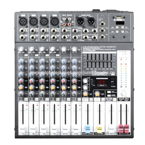China 8-channel professional mixing console with USB MP3 player on ...
