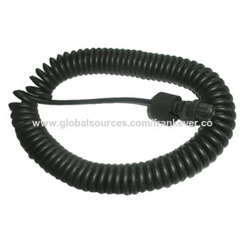 China Long flexible stretchable spiral cable with power connector on ...