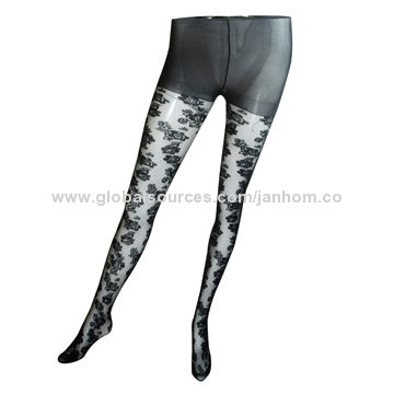 Buy Wholesale Taiwan Black Semi-transparent Jacquard Floral Pattern ...