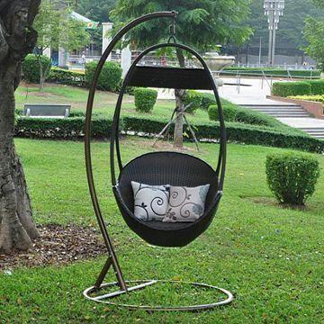 Buy Wholesale China Outdoor Pe Rattan Patio Furniture Garden Swing With ...
