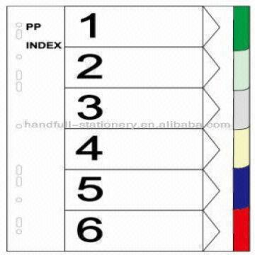 Pp Index Dividers - China Wholesale Pp Index Dividers from HANDFULL ...