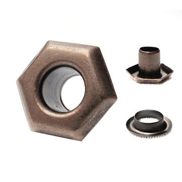 Buy Wholesale China 19l Hexagon Brass Eyelets For Footwear & Hexagon ...