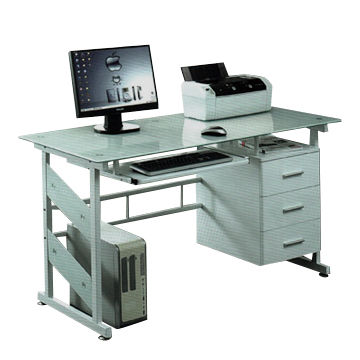 Buy Wholesale China Computer Desk, Tempered Glass, Mdf With Pvc Wrapped ...