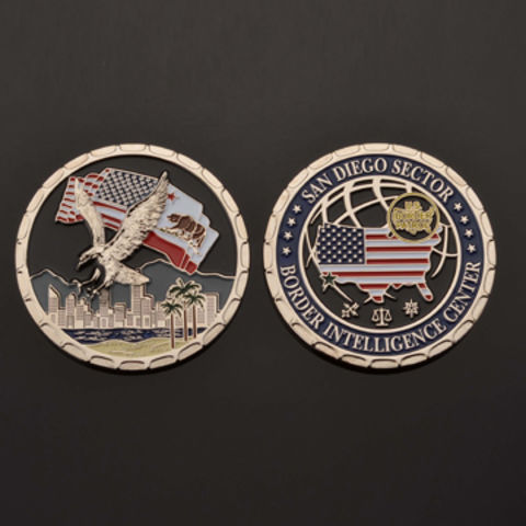 2D/3D Silver-plated Coin with Spur Edge and Printed the City Landscape ...