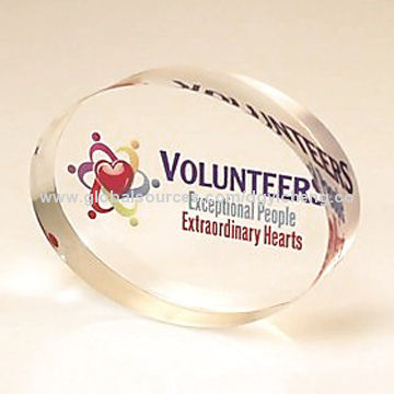 Buy Wholesale China Oval Acrylic Paperweight With 2-100mm Thickness ...