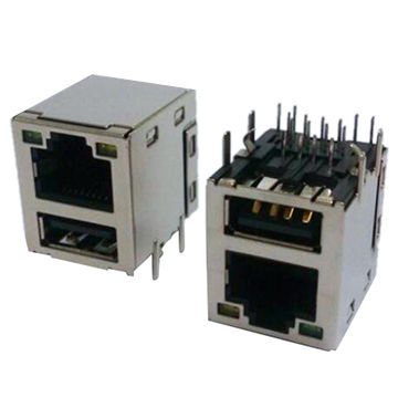 USB Modular Jack,RJ45 with one port USB 2.0, 1000M | Global Sources