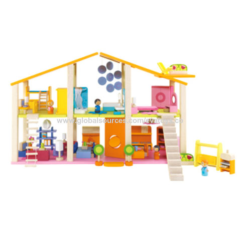 China Wooden toy house for children, unit measures 70*27*45cm on Global ...
