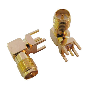 SMA Right Angle Connector with PCB mount RP SMA Female Plug R/A ...