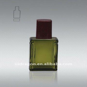 Buy Wholesale China Square Green Glass Perfume Sample Bottle With Brown ...