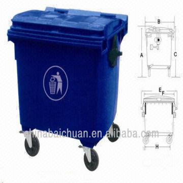 Buy Wholesale China 660l Mobile Plastic Waste Bin 1: Bins With 4 Wheels ...