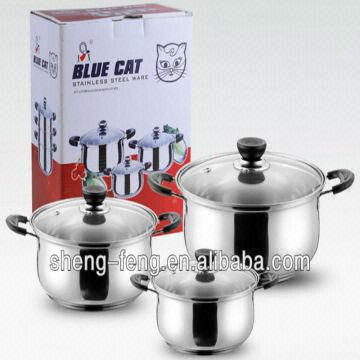 Buy Wholesale China 22cm 410 3pcs European Stainless Steel Soup Pot ...