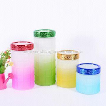 Bulk Buy China Wholesale Frost Sprayed Color Glass Storage Canister ...