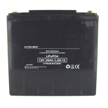 Ultra Max Li20-12, 12V 20Ah Lithium Iron Phosphate, LiFePO4 Battery ...
