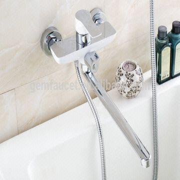 Buy Wholesale China Wall Mount Long Spout Bathtub Faucet & Wall Mount ...