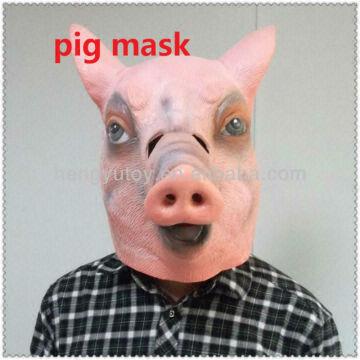 Rubber Pig Mask Farm Animal Scary Creepy Pig Saw Horror Halloween Fancy ...