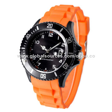 Buy Wholesale China Black Silicone Watch With Quartz Movement, 3atm ...