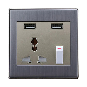 Buy Wholesale China Hotel Classy Brushed Stainless Steel Wall Power ...